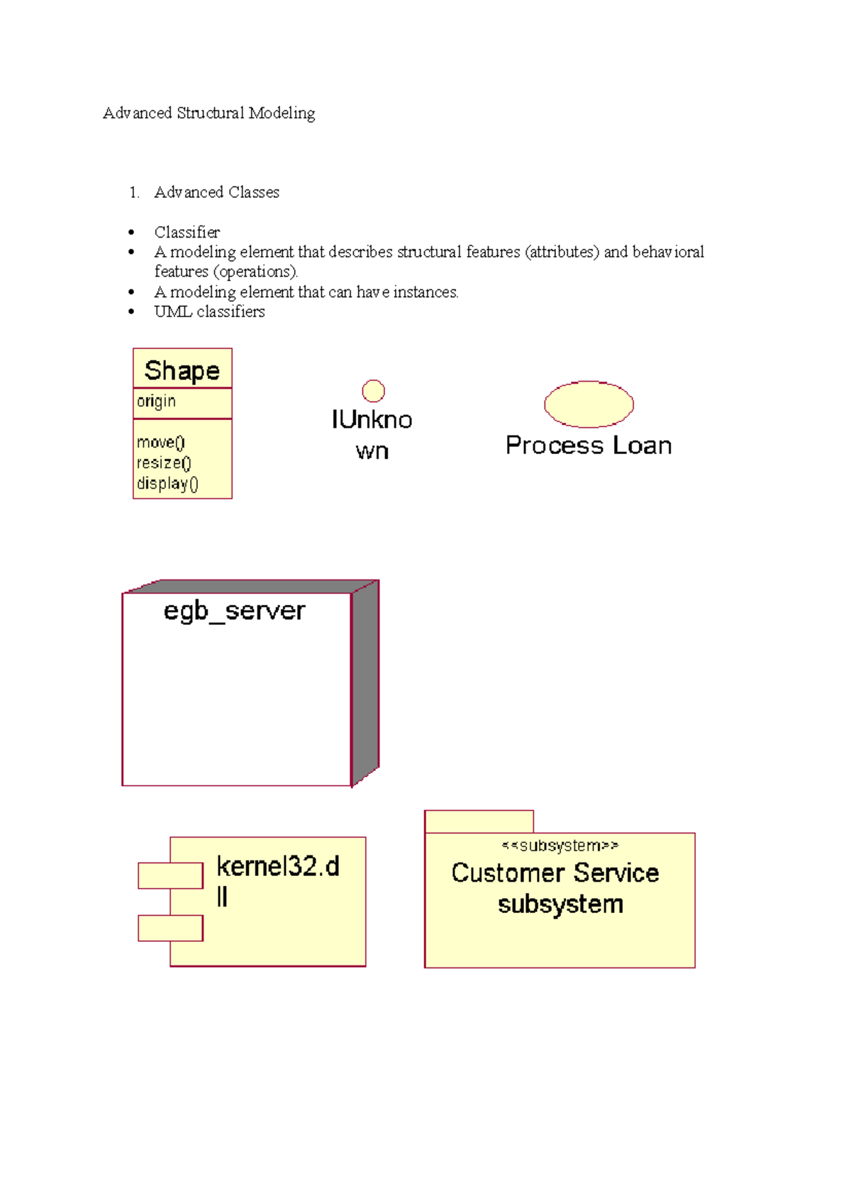 Advanced Structural Modeling - Advanced Classes Classifier A modeling ...