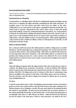 Commercial law intro &contract of sale notes - Commercial Law Notes ...