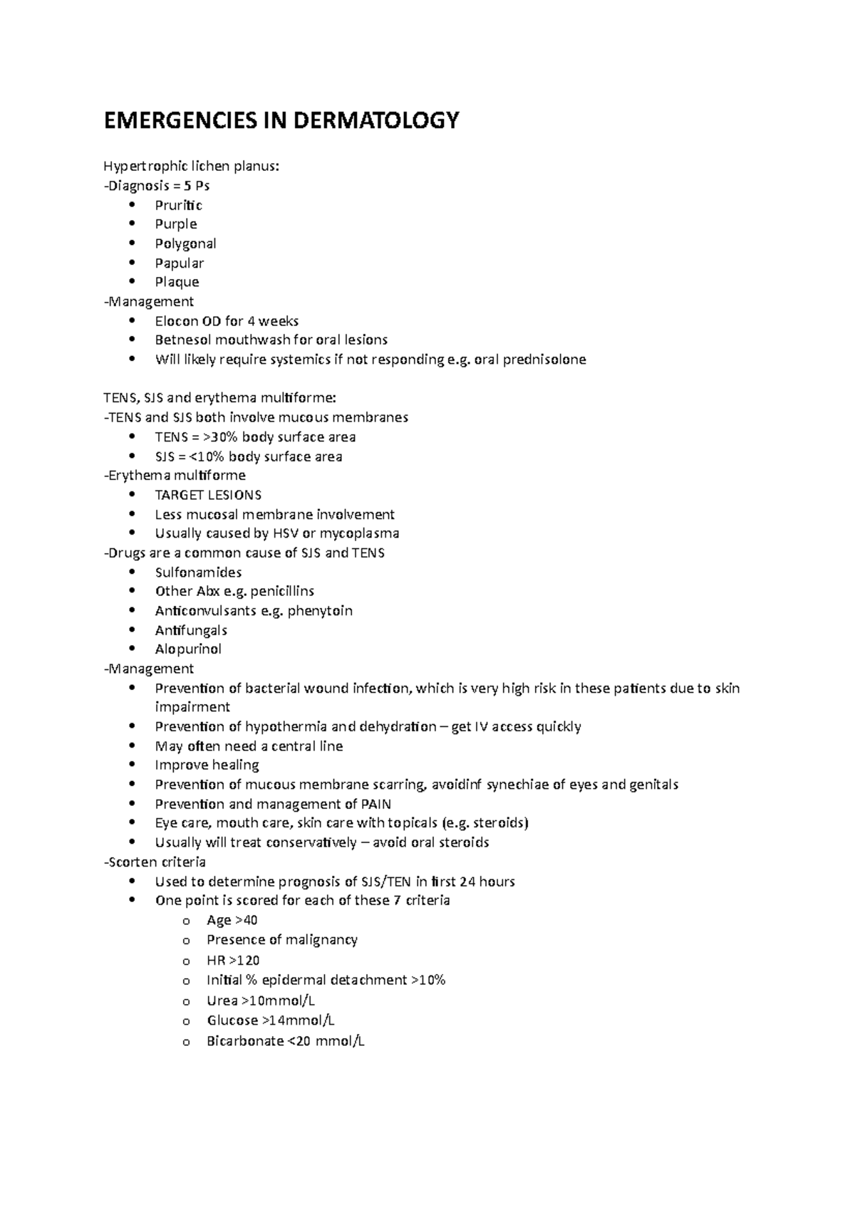 Emergencies in Dermatology - EMERGENCIES IN DERMATOLOGY Hypertrophic ...