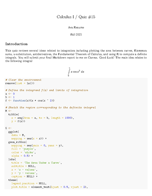 TEST3 - Calculus homework example - Calculus I / Test Ava Reaume Fall ...