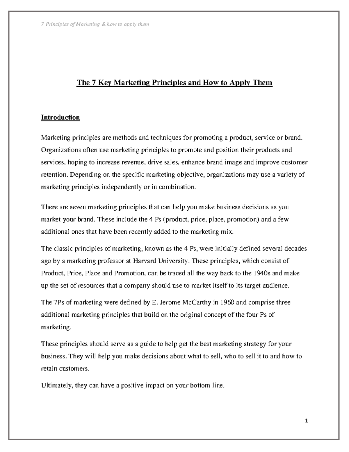 The 7 Key Marketing Principles and How to Apply Them - Organizations ...