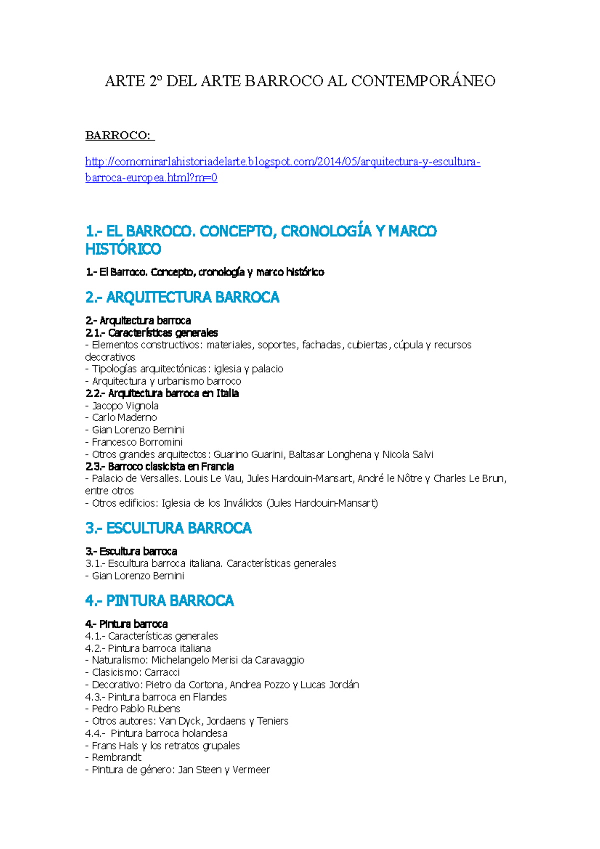 ARTE 2º DEL ARTE Barroco AL Contemporáneo - ARTE 2º DEL ARTE BARROCO AL ...