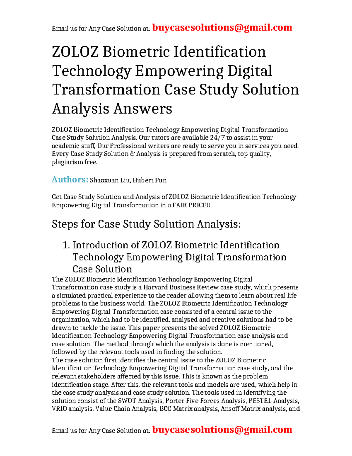 Case Solution Zoloz Biometric Identification Technology Empowering ...