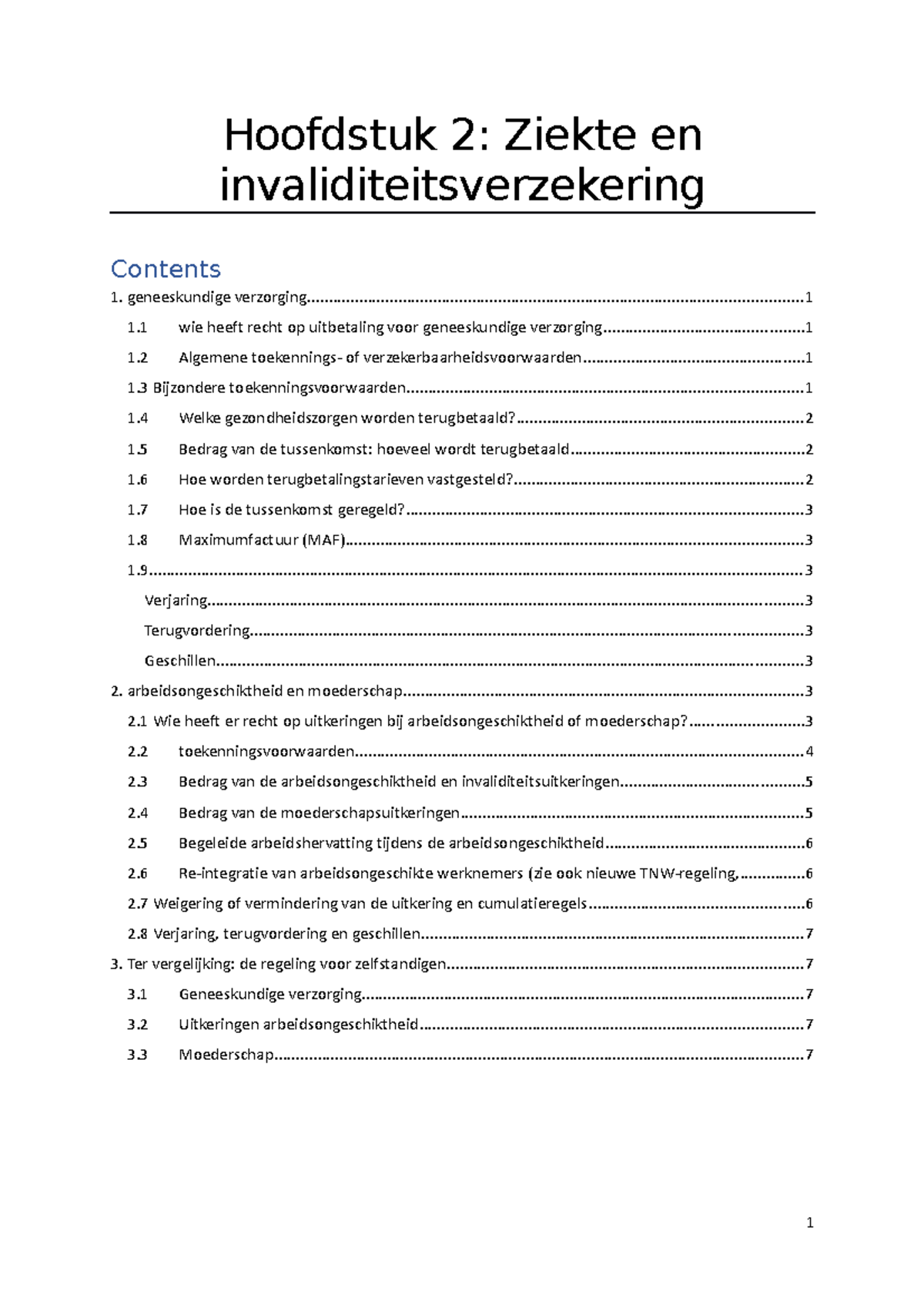 Hoofdstuk 2 - Ziekte- en invaliditeotsverzekering - Hoofdstuk 2: Ziekte ...