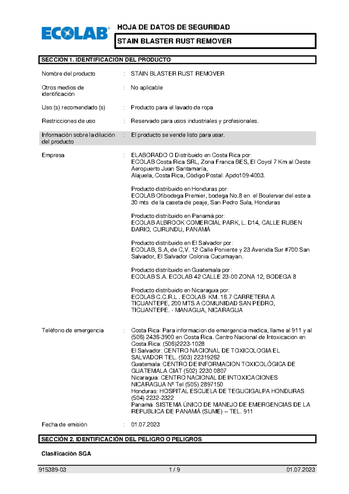 CT-1X-915389-03- Stain Blaster RUST Remover - STAIN BLASTER RUST ...