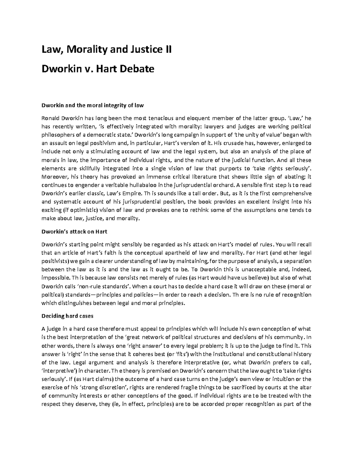 Law, Morality and Justice II notes - Law, Morality and Justice II ...