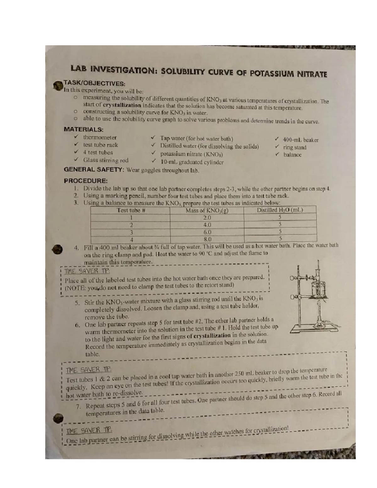 Solubility Curve - LAB INVESTIGATION: SOLUBILITY CURVE OF POTASSIUM ...