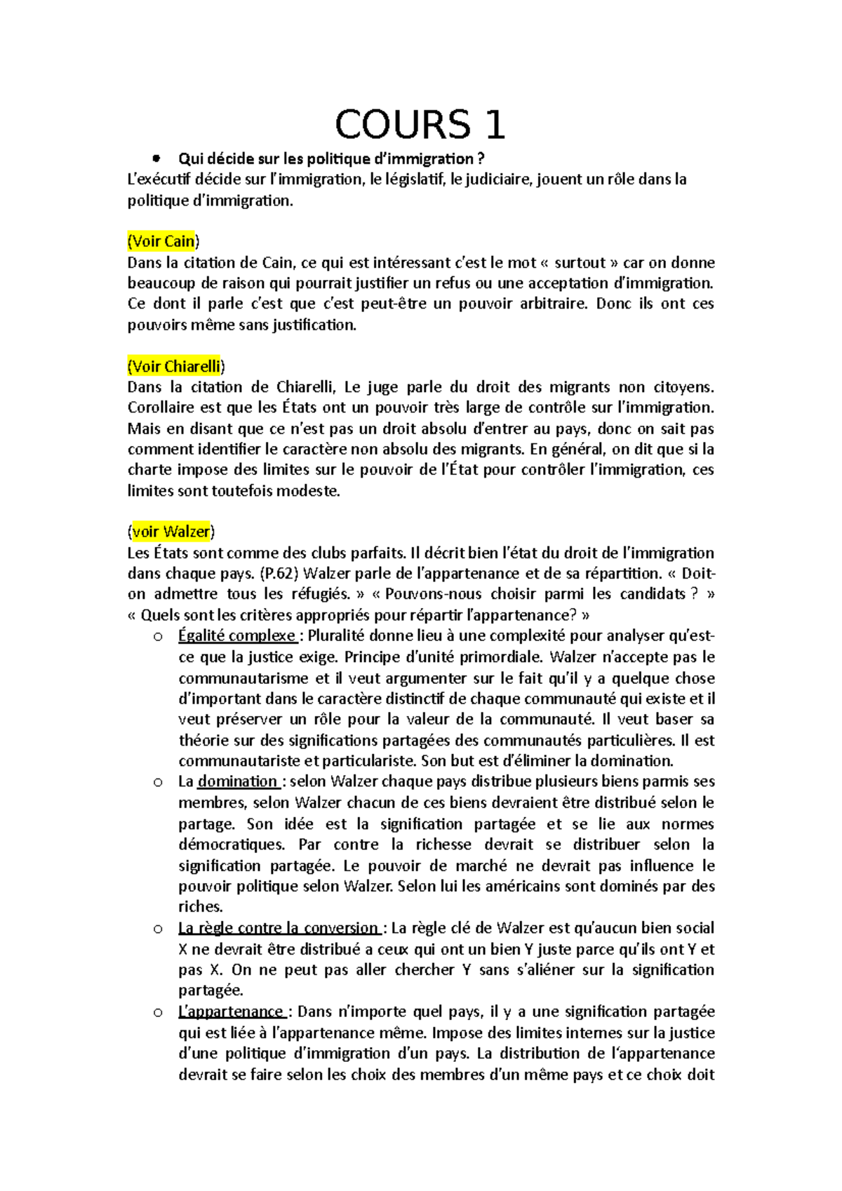 Notes-de-cours - Notes de cours complet - COURS 1 Qui décide sur les ...