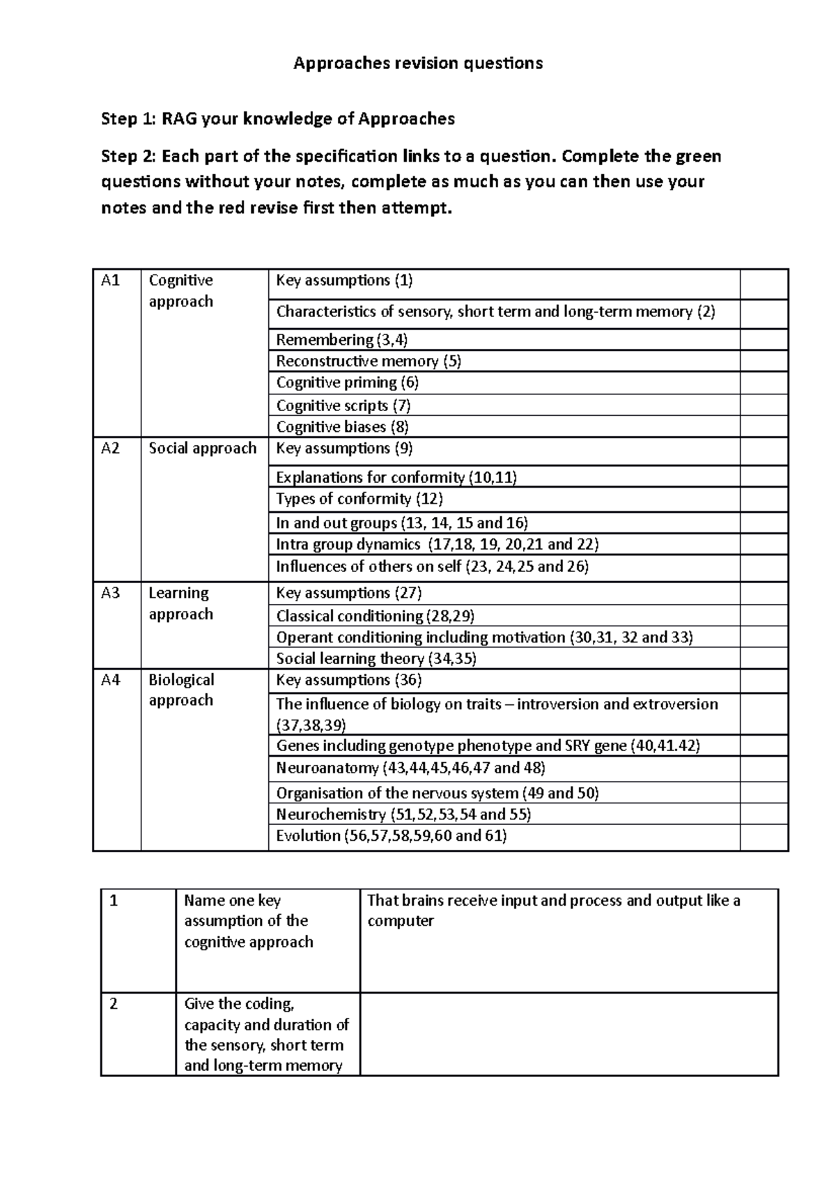 Approaches RAG and questions - Step 1: RAG your knowledge of Approaches ...