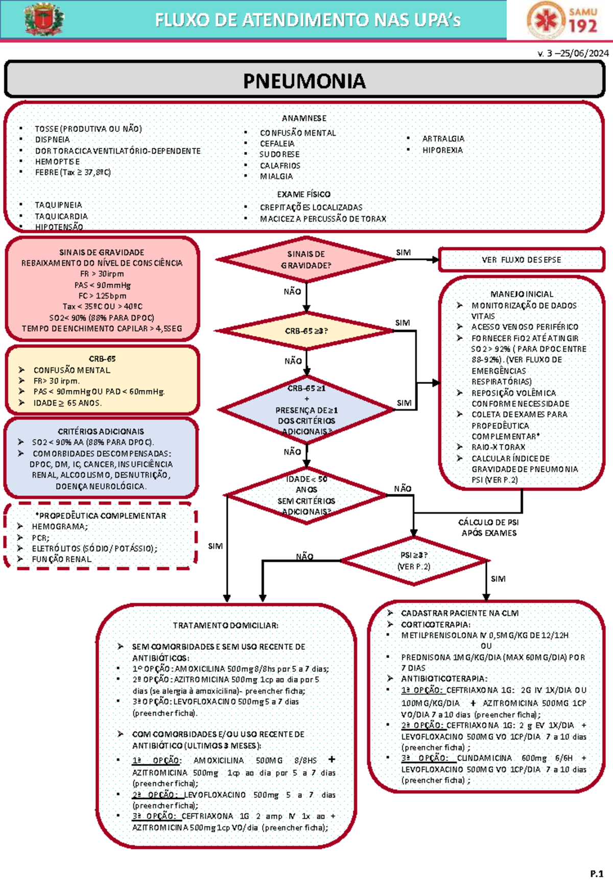 Pneumonia NO Adulto - Fluxograma - PNEUMONIA FLUXO DE ATENDIMENTO NAS ...