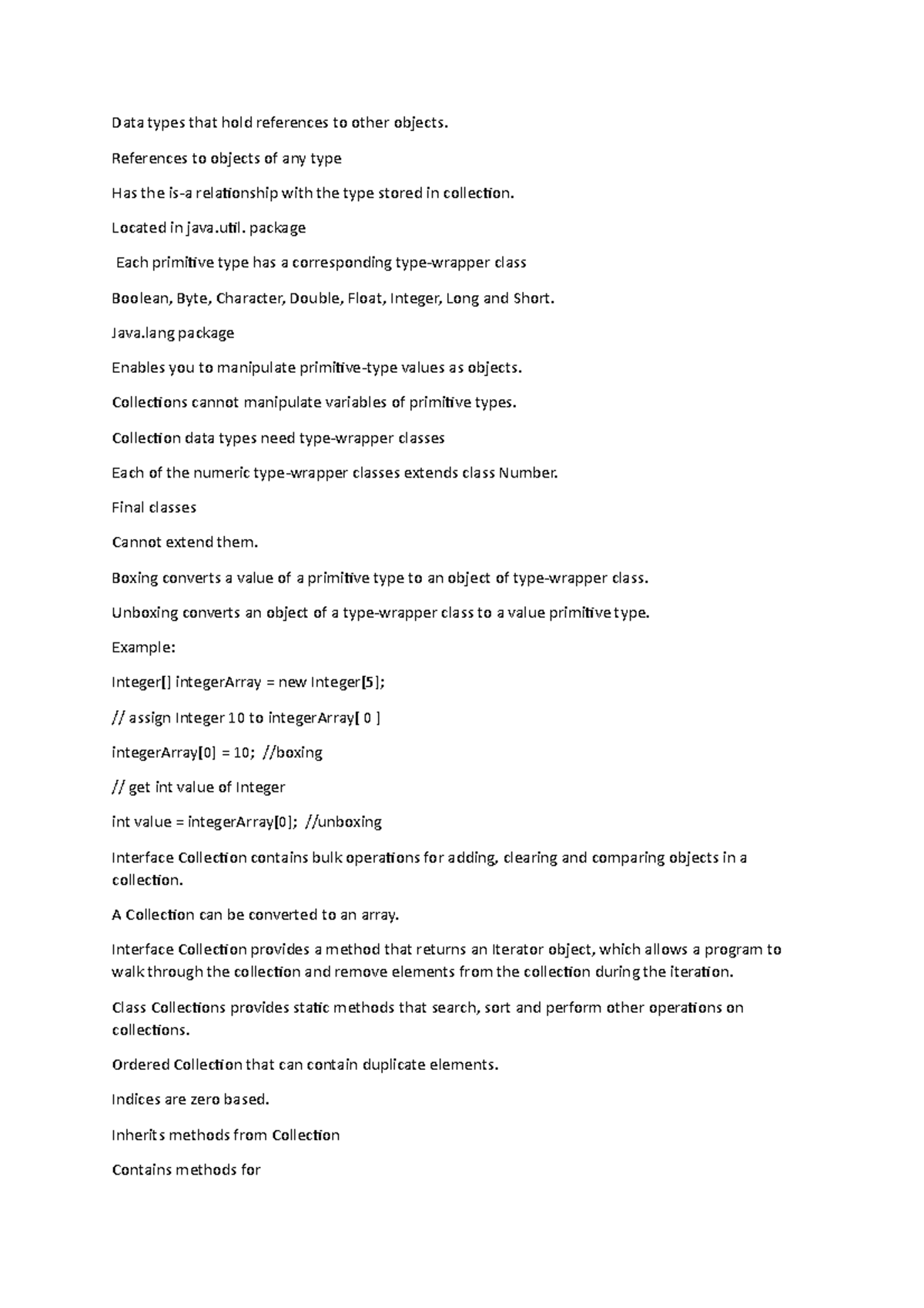 Full Course Info - Data types that hold references to other objects ...