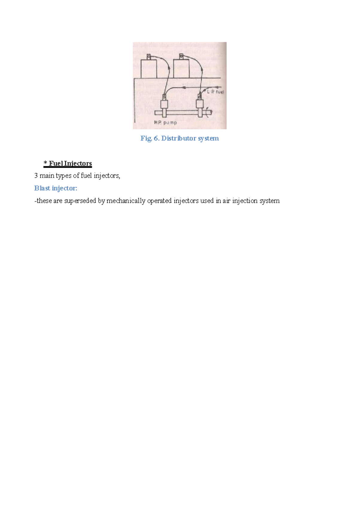 Automobile-6 - Automobile-6 - Fig. 6. Distributor system Fuel Injectors ...