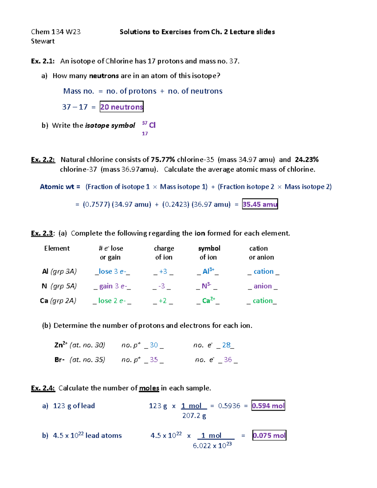 Chapter 2 notes - Chem 134 W23 Solutions to Exercises from Ch. 2 ...