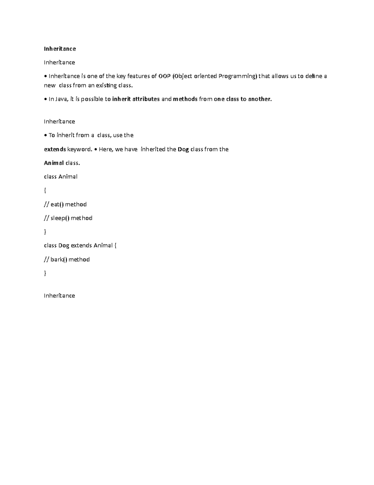 Inheritance - Inheritance Inheritance Inheritance is one of the key ...