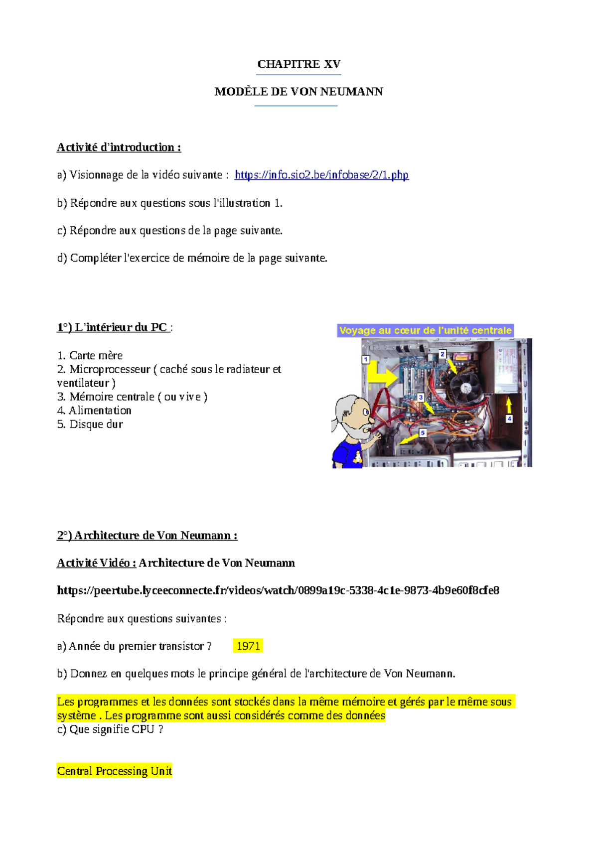 Chapitre 15 modele von neumann - CHAPITRE XV MODÈLE DE VON NEUMANN ...