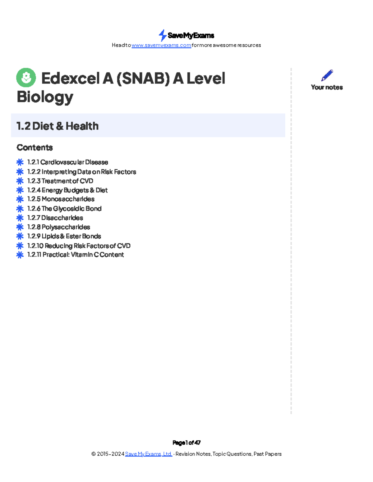 Enzymes practical 1 - Page 1 of 47 Edexcel A (SNAB) A Level Biology 1 ...