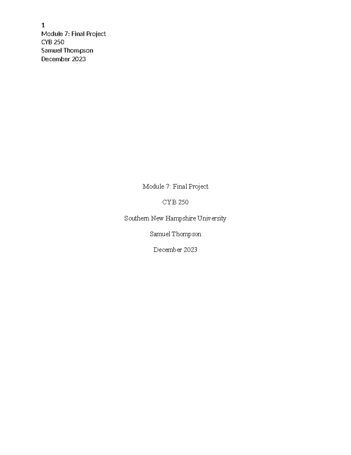 Module 7 Final Project - Module 7: Final Project CYB 250 Samuel ... Module 7 Final Project - Module 7: Final Project CYB 250 Samuel ...