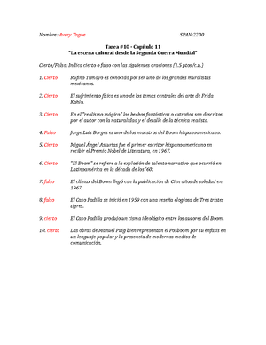 Tarea 6 - homework assigned over chapter 6 - Nombre: Avery Tague SPAN: Tarea #6 - Capítulo 6 ...