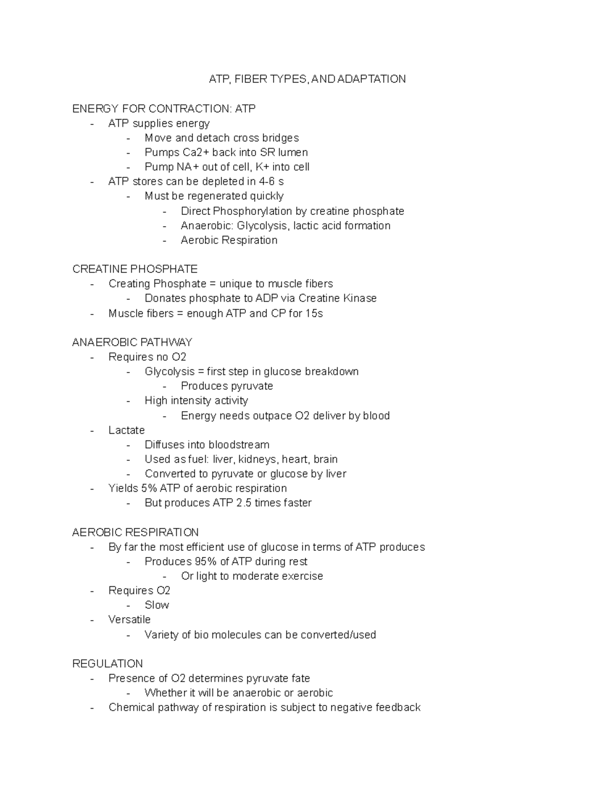 ATP Fibers Types AND Adaptation - ATP, FIBER TYPES, AND ADAPTATION ...