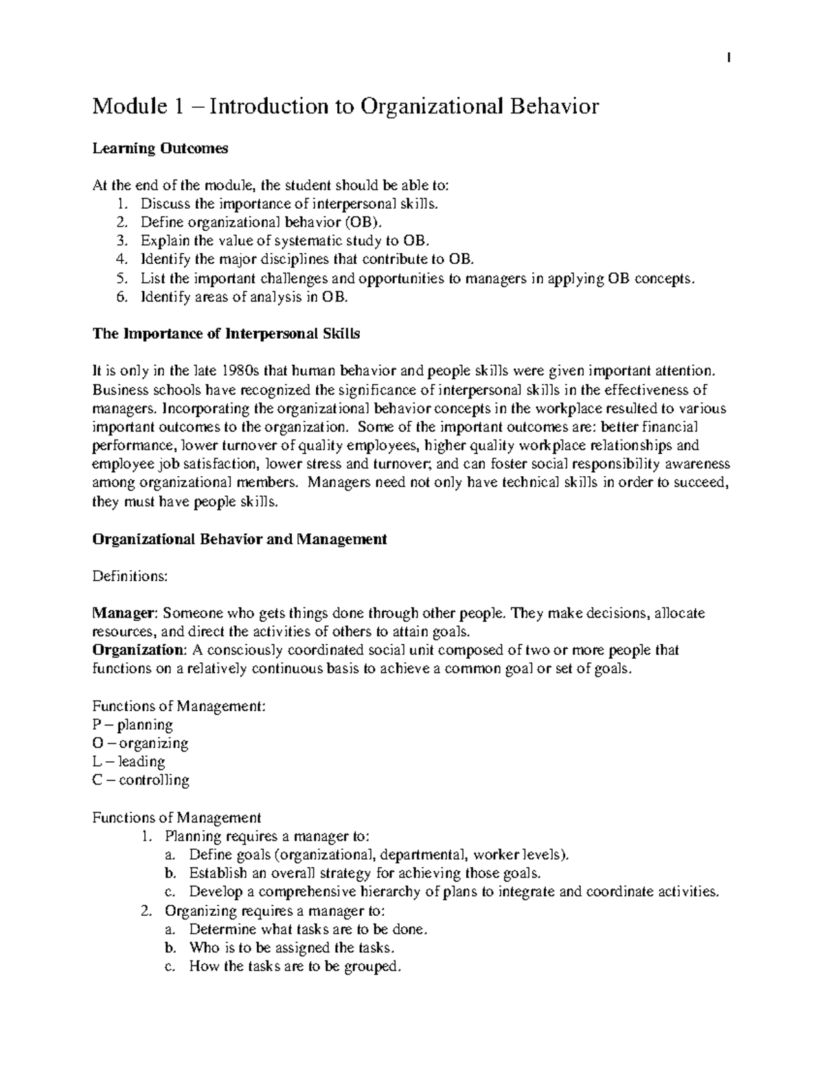 Behavioral Management 2102-m1 - Module 1 – Introduction to ...