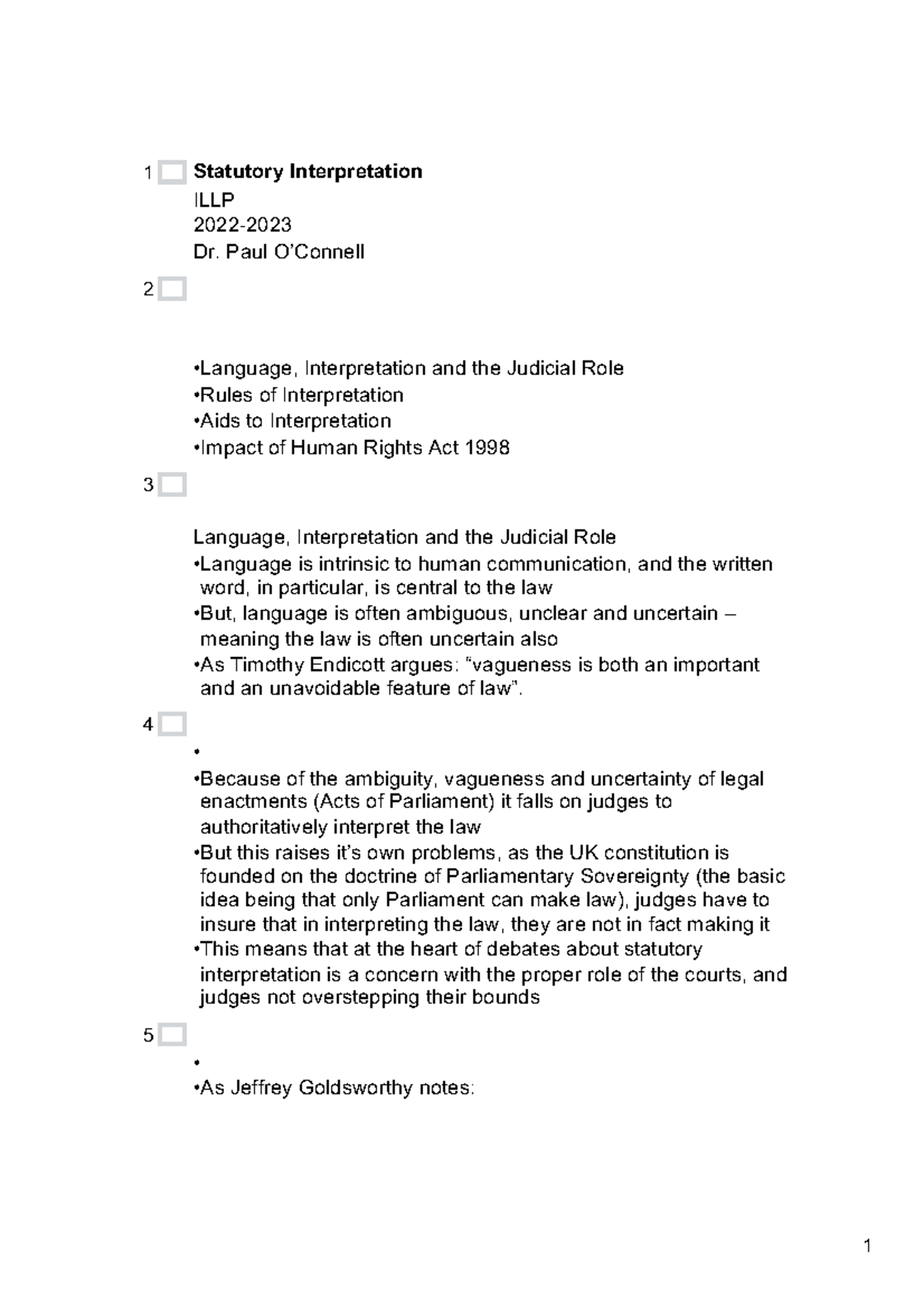 ILLP Lecture-Statutory Interpretation (2022-2023) [Read-only] - 1 ...