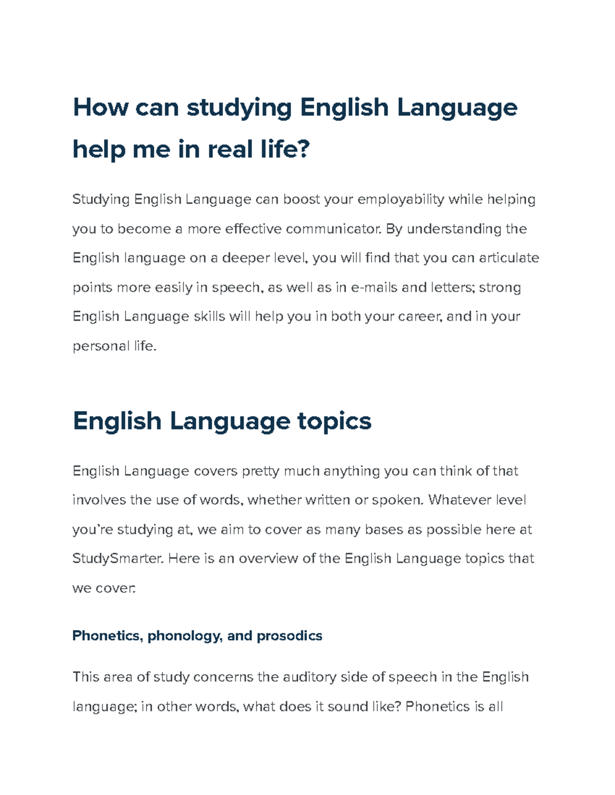 English notes - How can studying English Language help me in real life ...