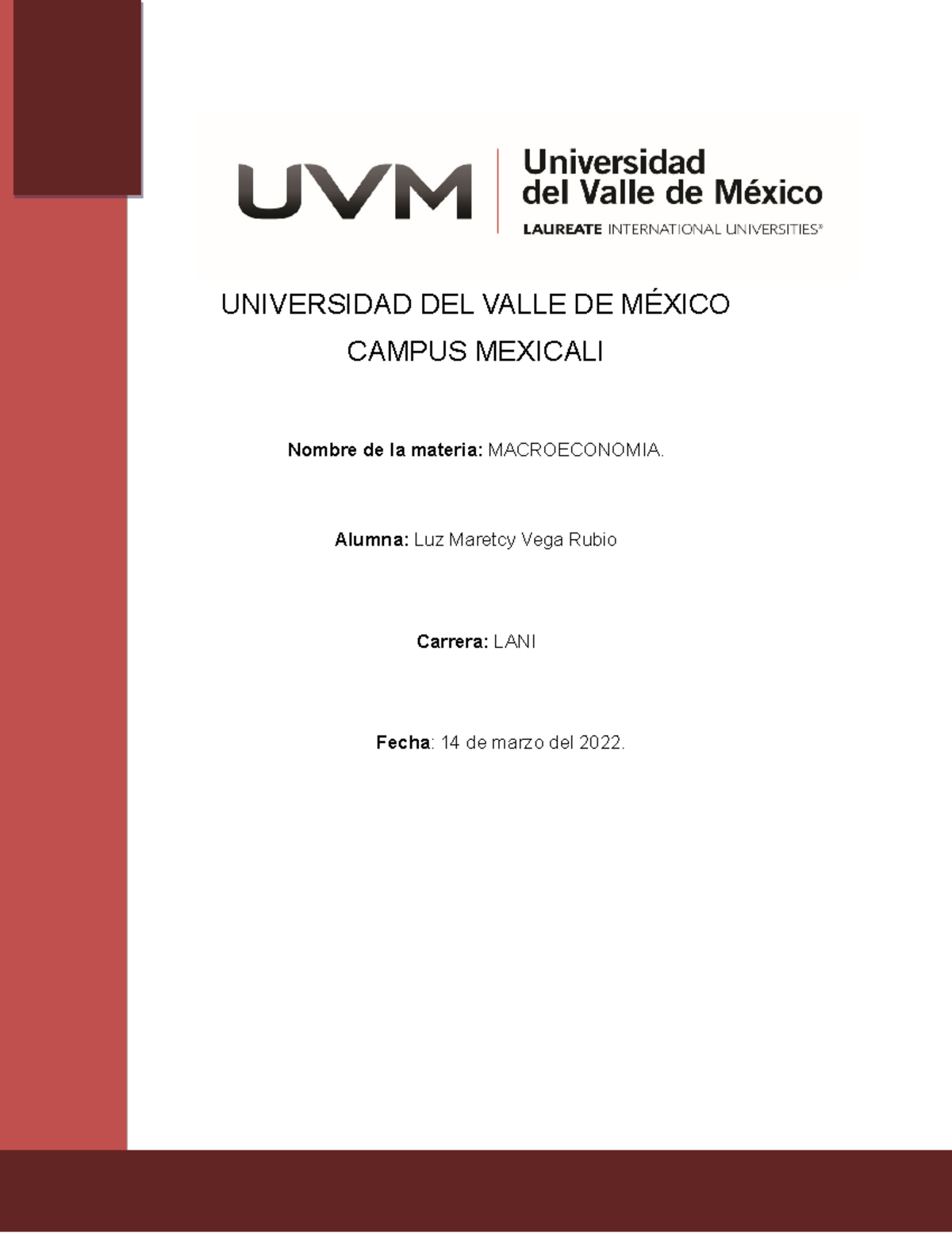 Act.5 LMVR Analisis Macroeconomico - UNIVERSIDAD DEL VALLE DE MÉXICO ...