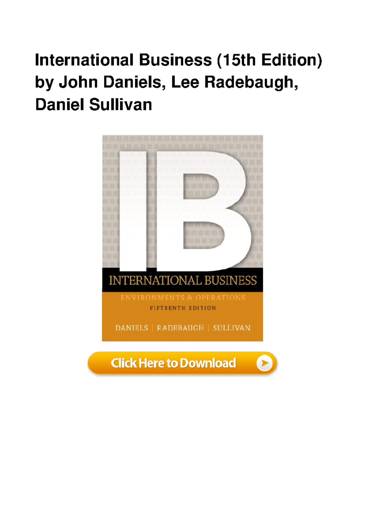 Pdfcoffee - Vvggh - International Business (15th Edition) by John ...