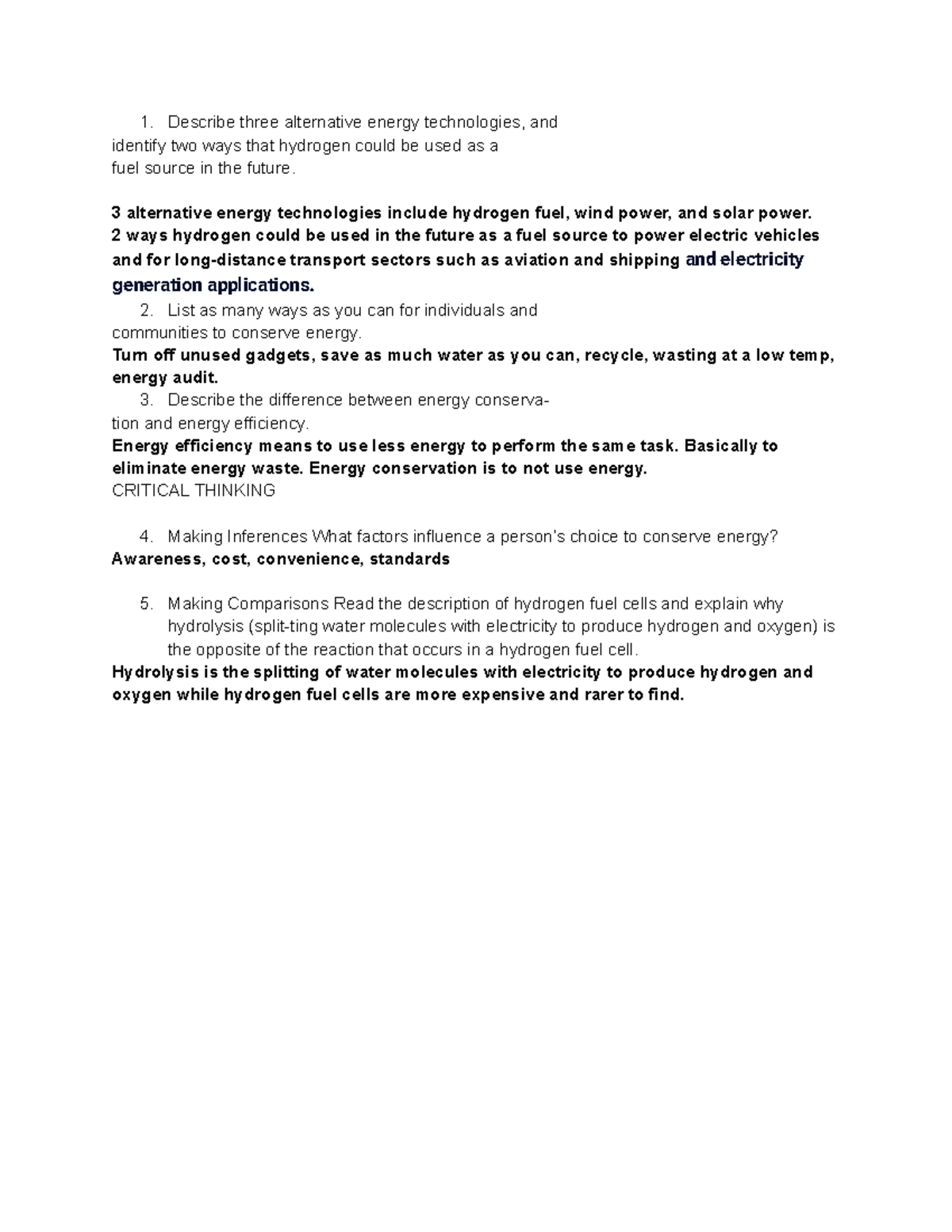 2.10 alternative energy reading - 1. Describe three alternative energy ...