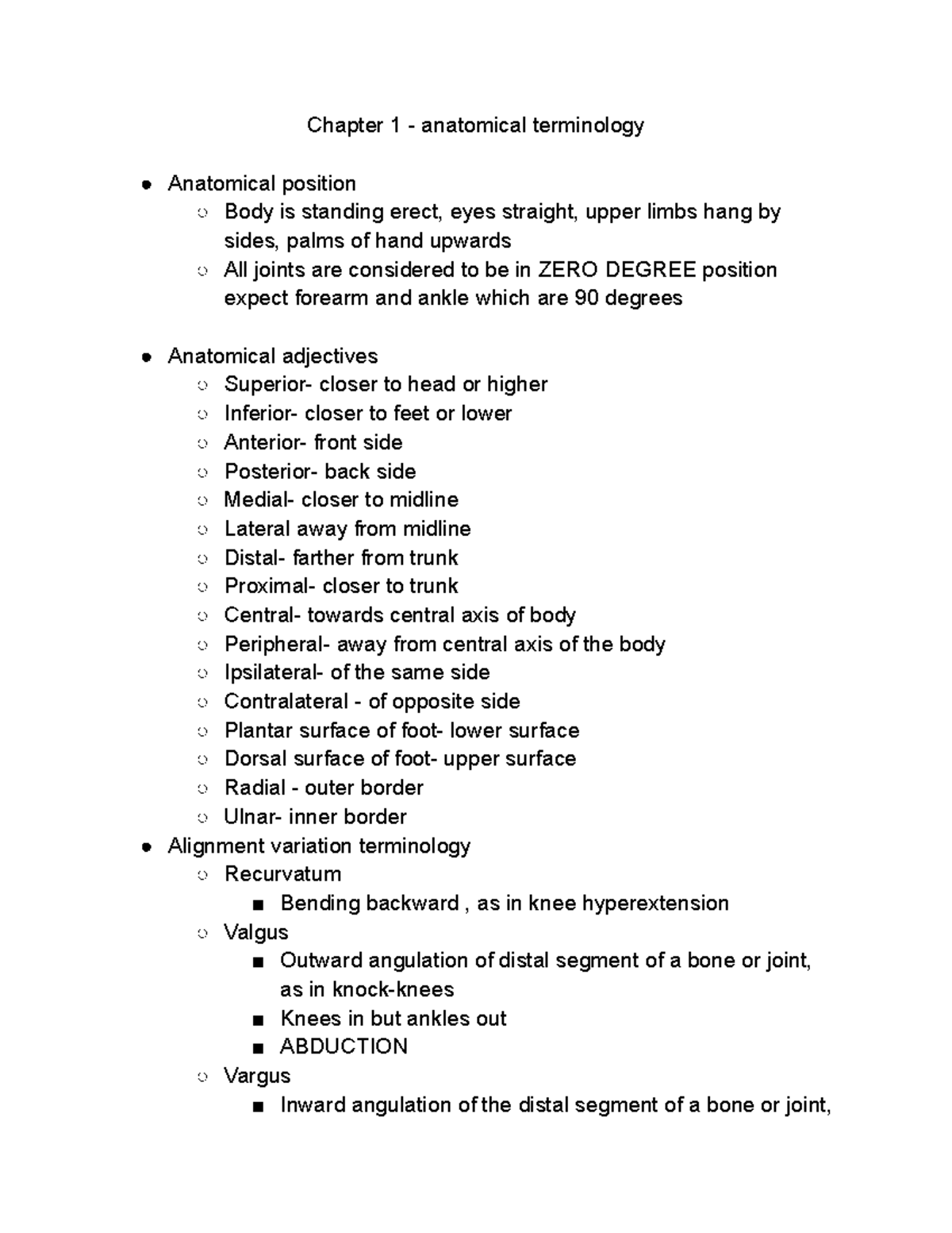 Chapter 1 - Anatomical Terminology - Chapter 1 - anatomical terminology ...