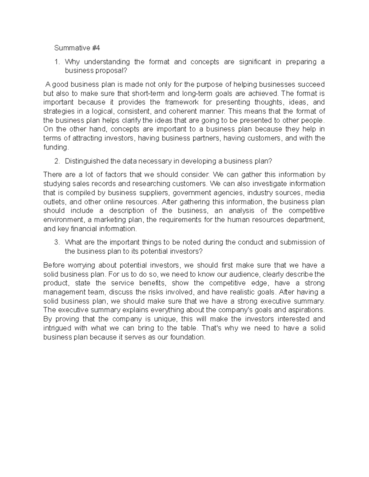 Entrepppp - entrep - Summative # Why understanding the format and ...
