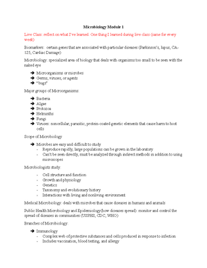 Mod. 5 Lecture - Microbiology Module 5 Epidemiology: study of disease ...