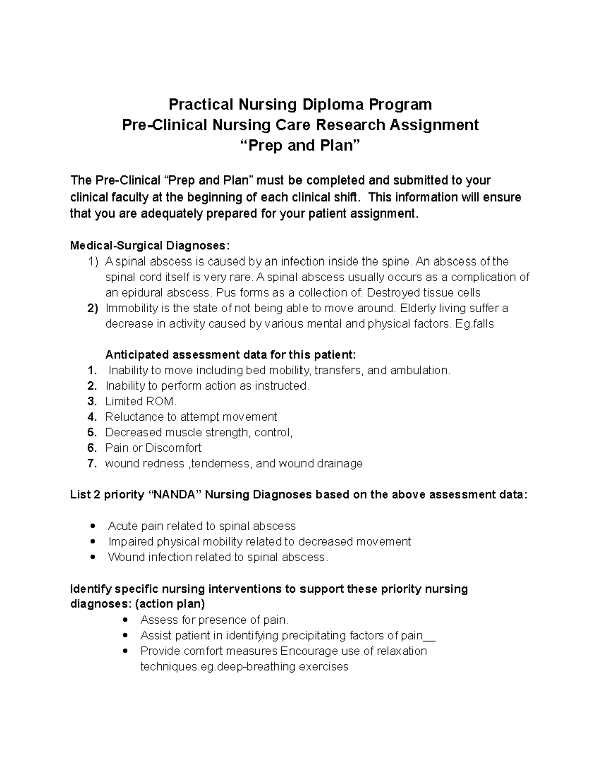 Prep+and+Plan WEEK 6 - PREP AND PLAN FOR CLINICAL - Practical Nursing ...