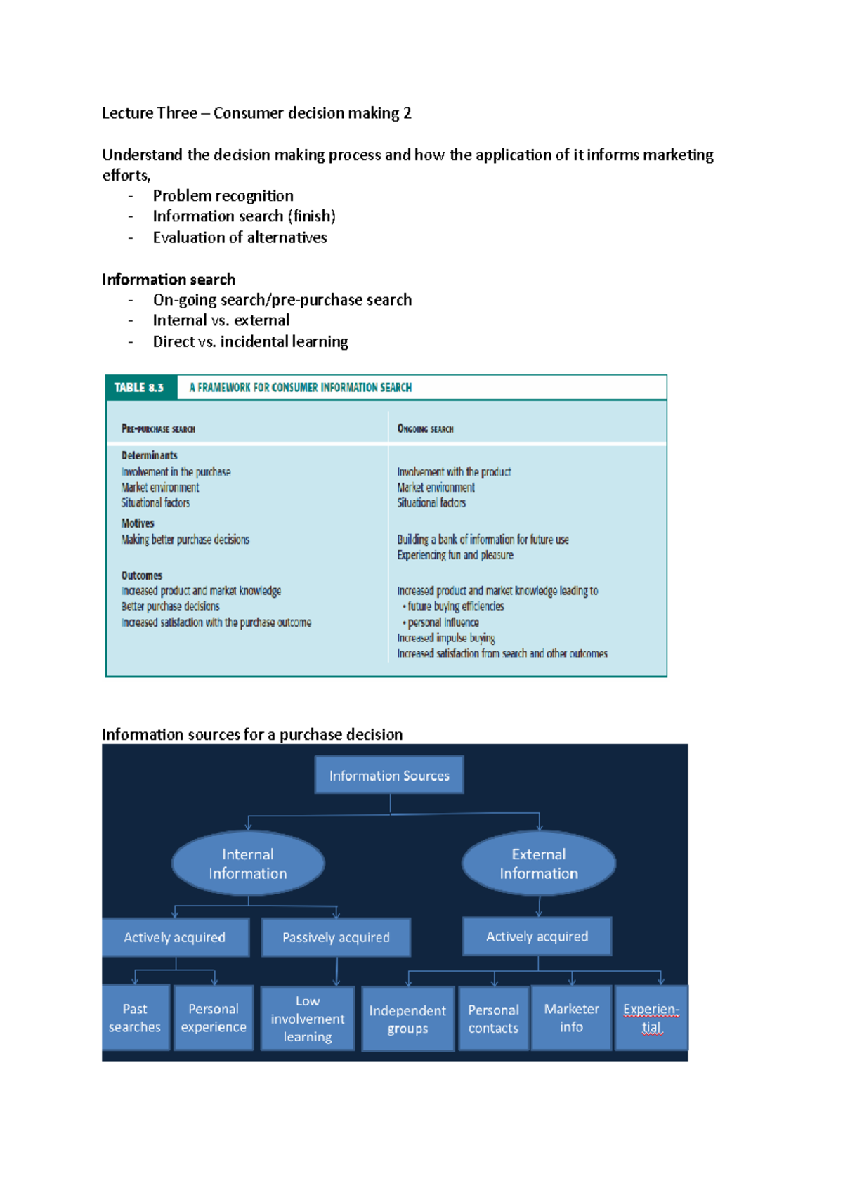 Lecture Three - Consumer Decision Making 2 - Lecture Three – Consumer ...