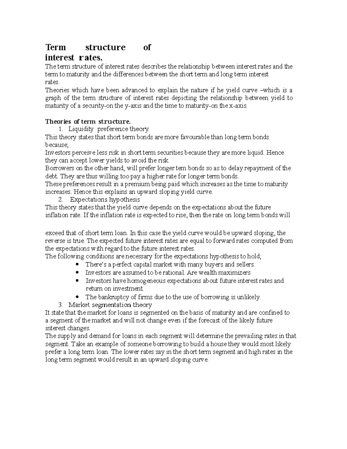 Term structure of interest rates - The term structure of interest rates ...