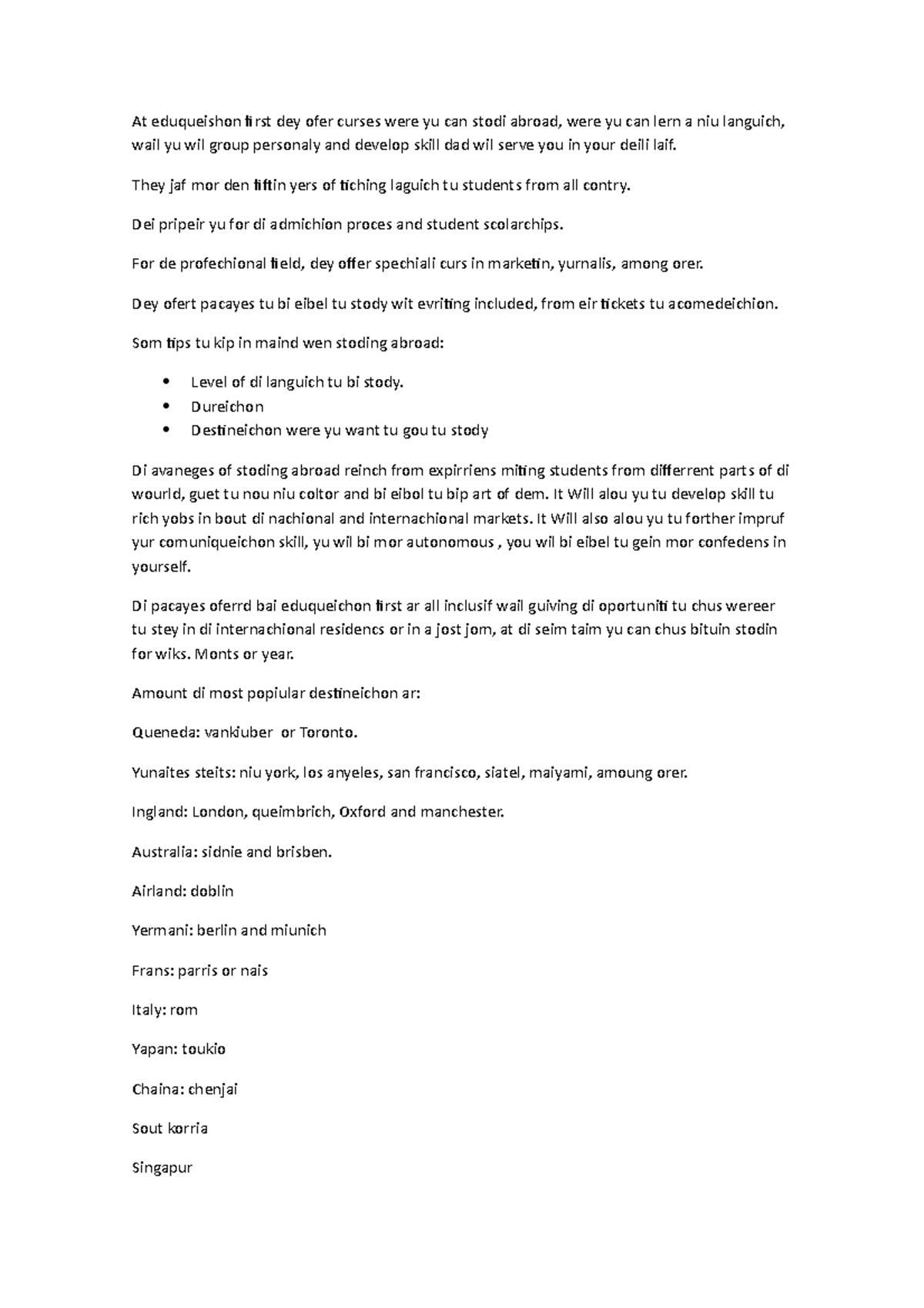 Practica de Ingles Practica 3 Formulario 1 - Inglés - UP - Studocu