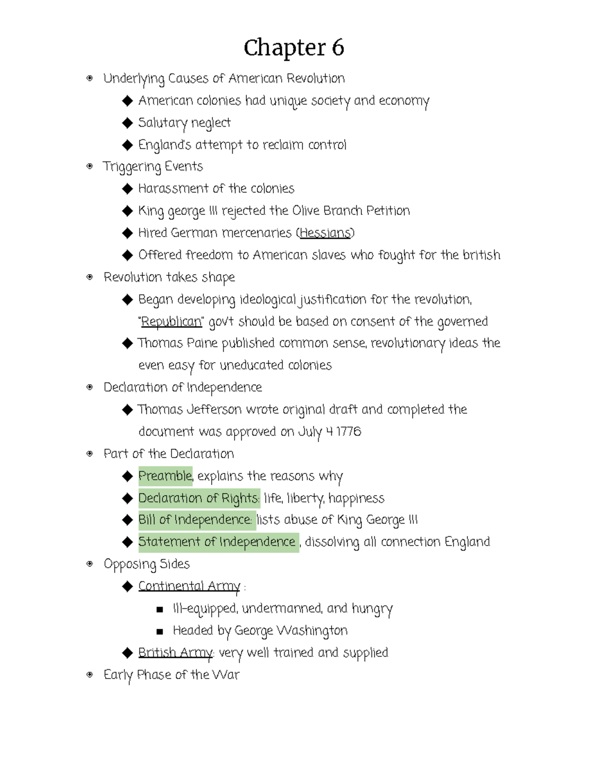 Chapter 6 HIST 4 Vol 1 - Chapter 6 Underlying Causes of American ...