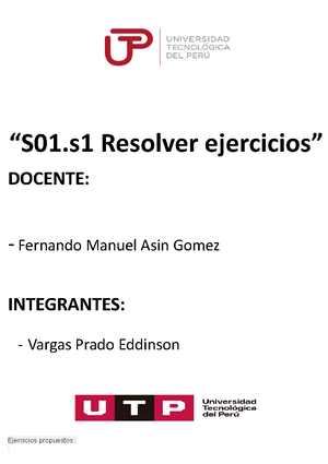 S12.s1 - Resolver ejercicios - Principios de algoritmos - “S12 Resolver Ejercicios” DOCENTE ...