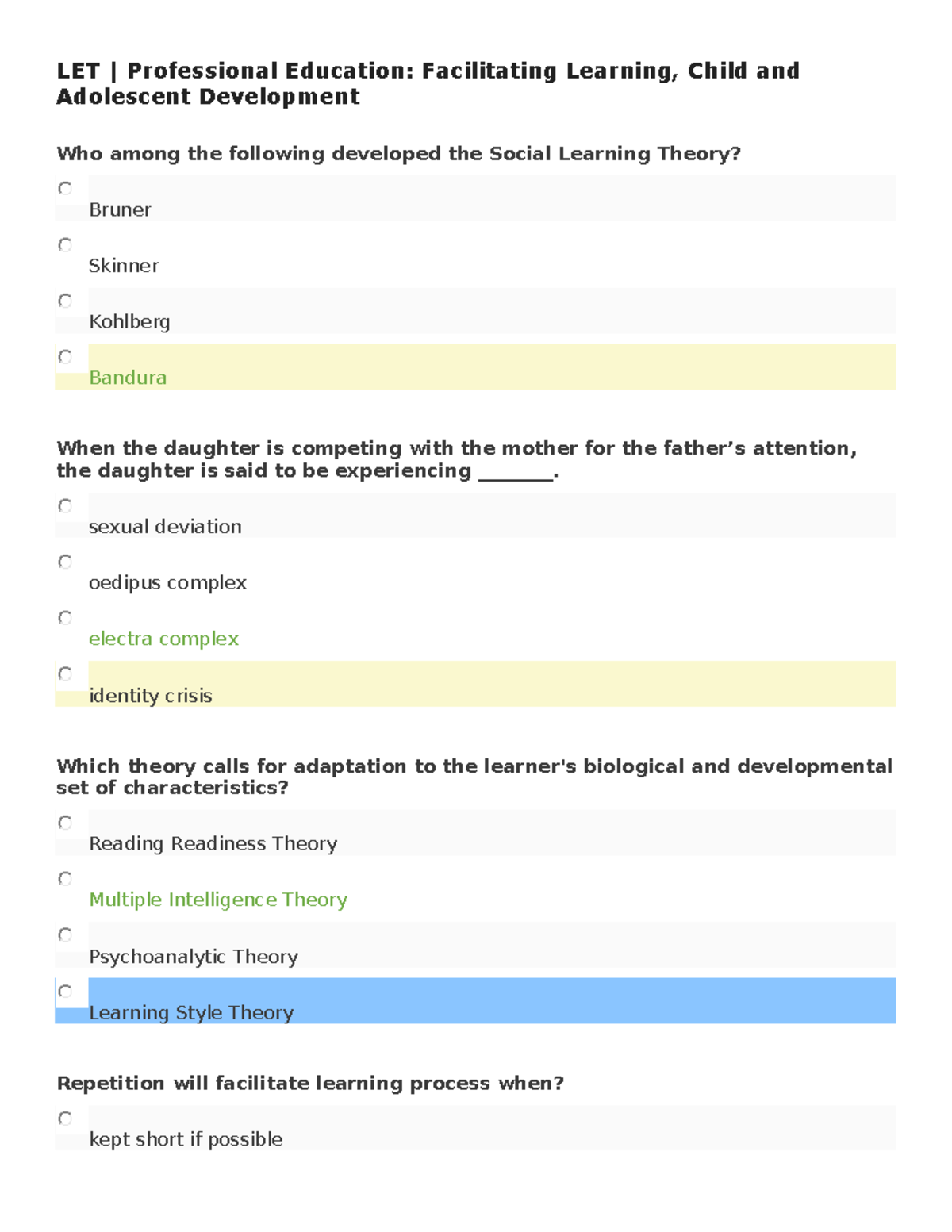 Child and Adolescent Development - LET | Professional Education ...