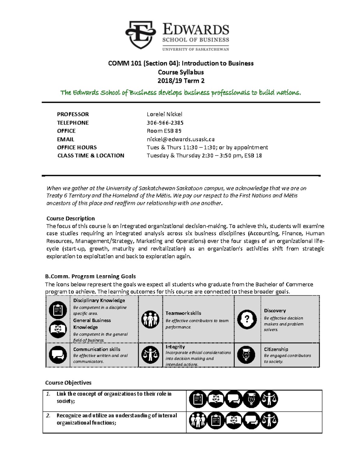 Comm 101 syllabus - COMM 101 (Section 04): Introduction to Business ...
