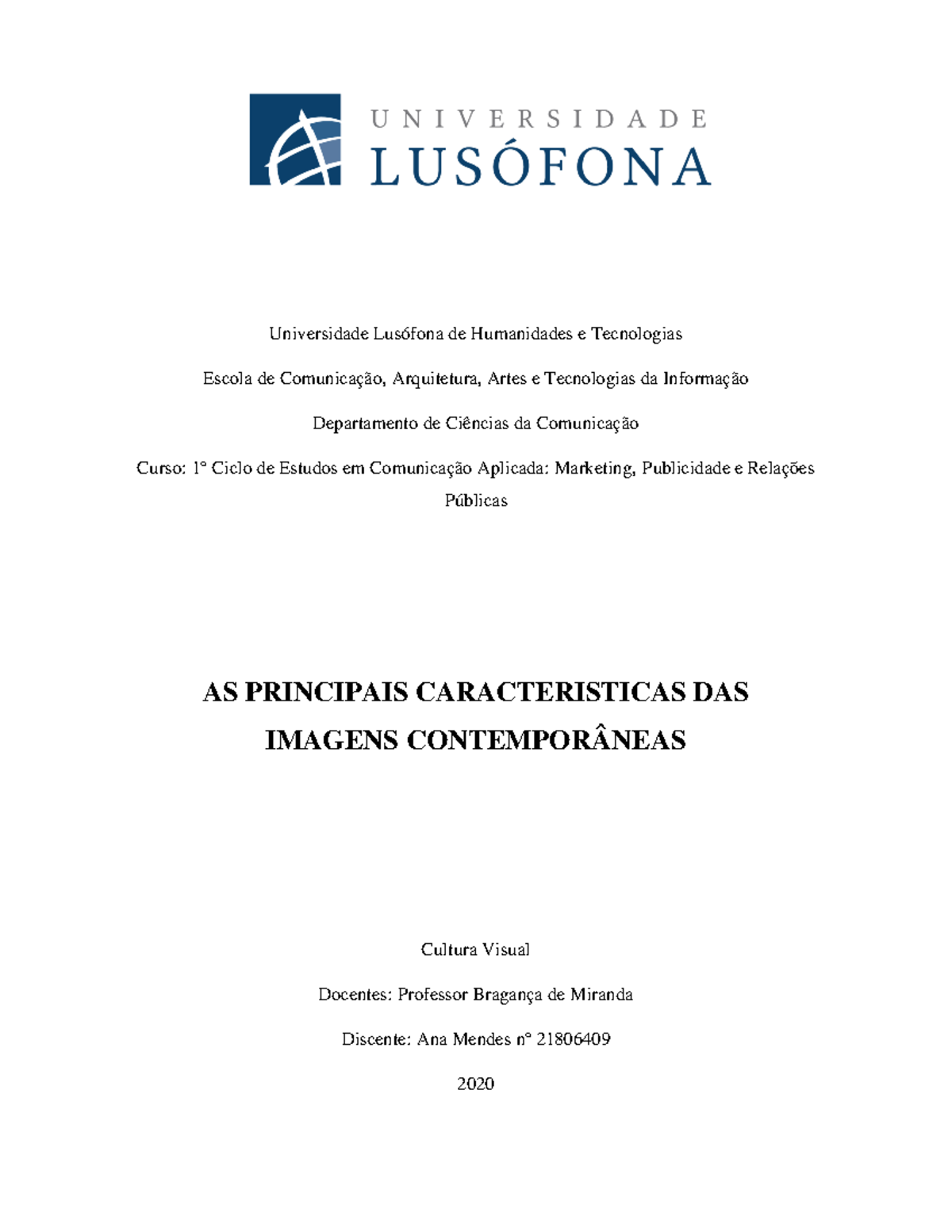 CV - Universidade Lusófona de Humanidades e Tecnologias Escola de ...
