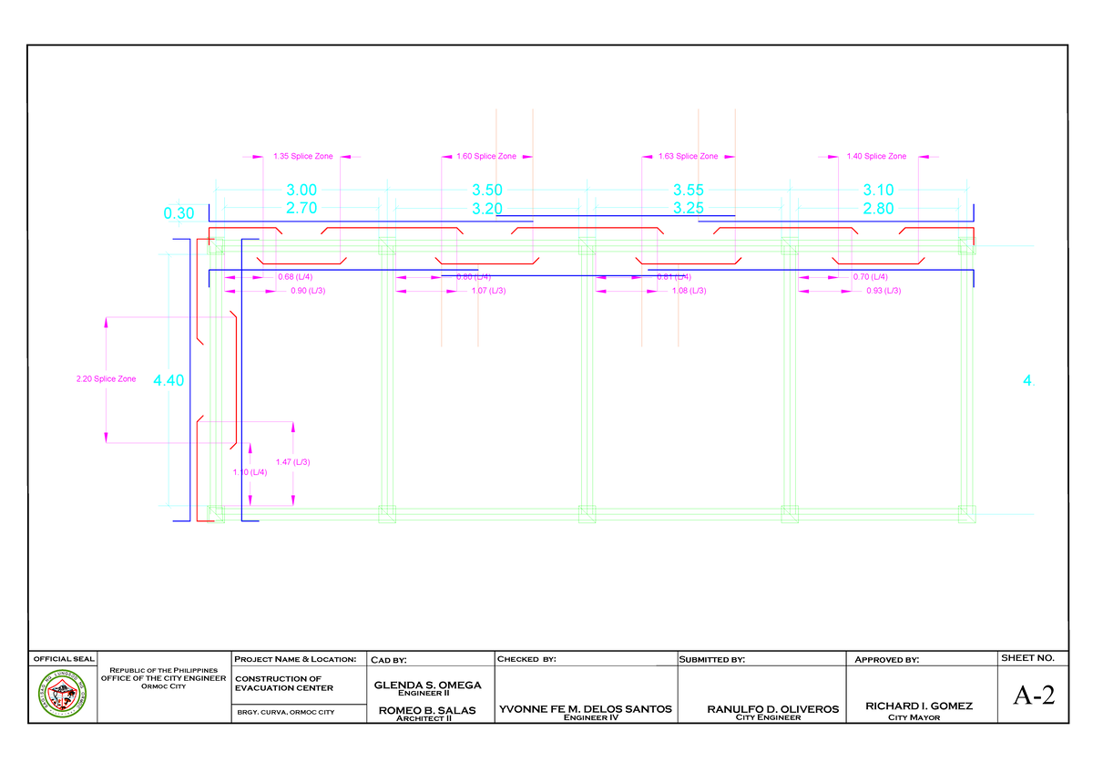 Rebar Cutting LIST 1 - 3. 3. 3. 3. 4. 2. 3. 3. 2. 4. 0 (L/4) 0 (L/3) 1 ...