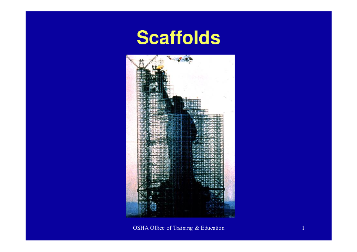 Scaffold Safety - Informative - Scaffolds Learning ObjectivesLearning ...