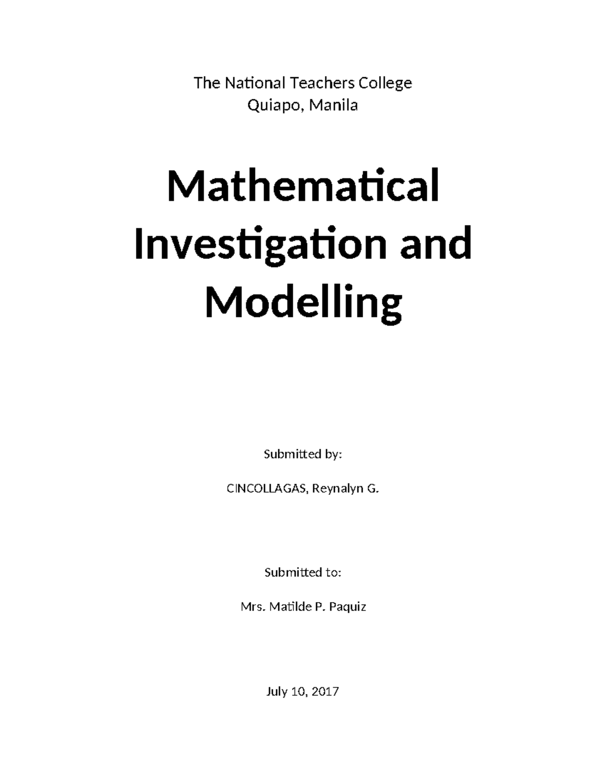 Modelling - This lecture should be helpful - Secondary Education - The ...