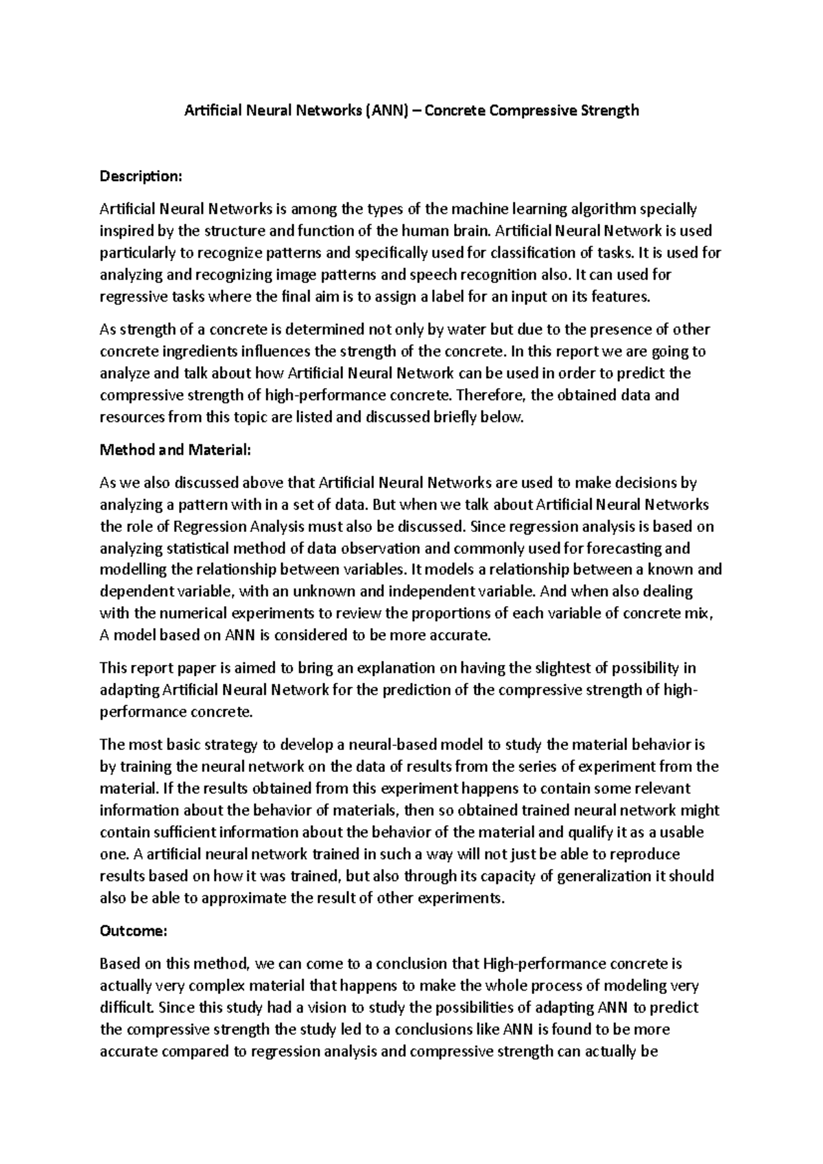 Artificial Neural Networks Week 1 Artificial Neural Networks Ann
