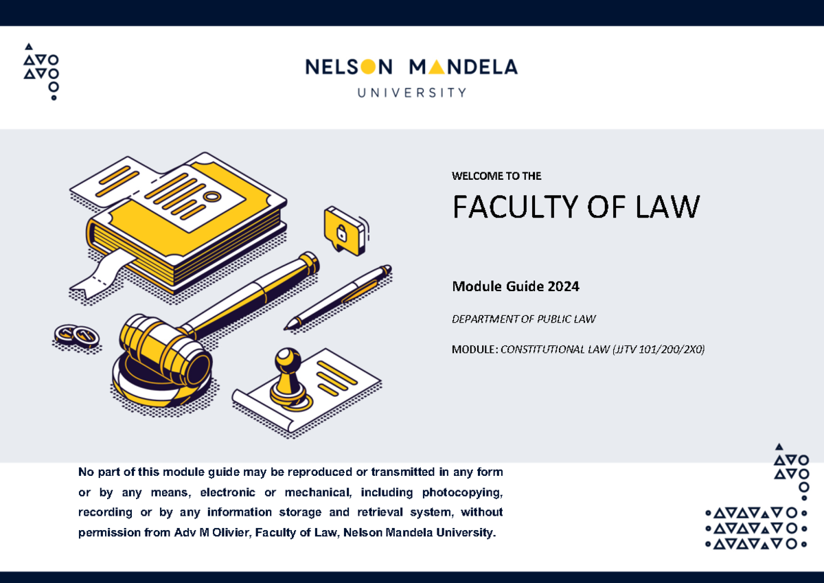 2024 Constitutional law Law Module Guide - WELCOME TO THE FACULTY OF ...