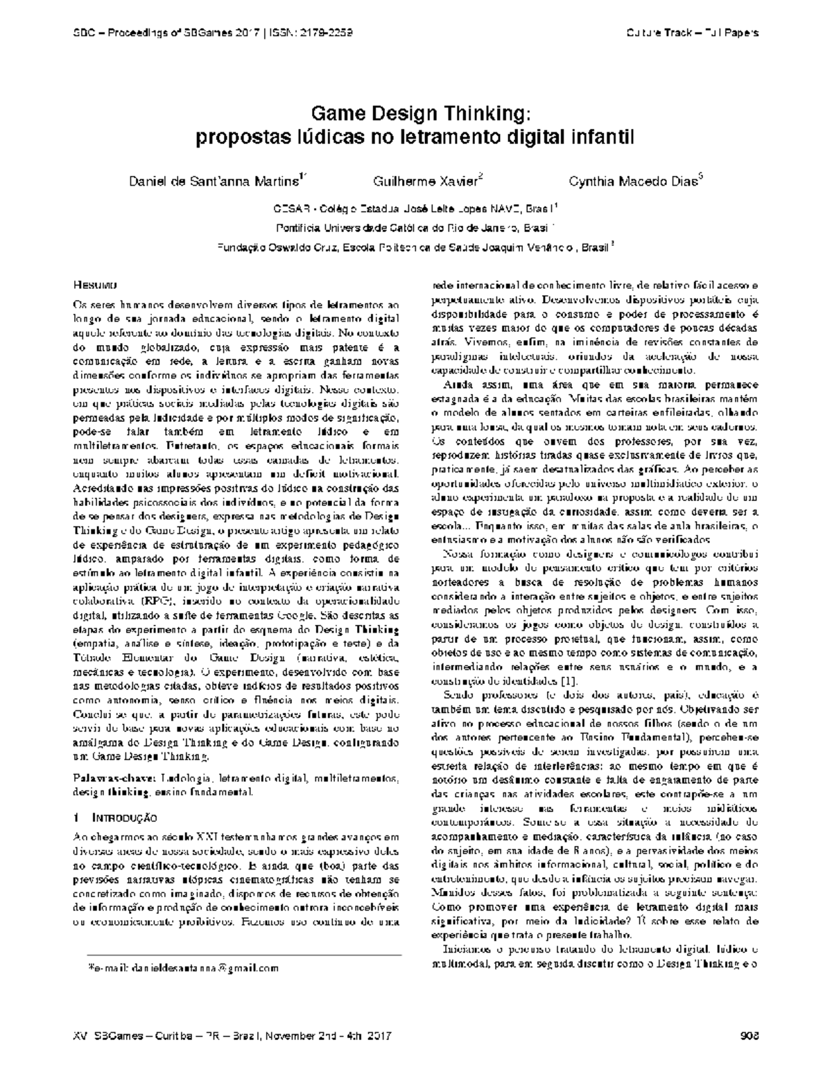 GAME Design Thinking - Apostila de informações sobre a área tecnológica ...
