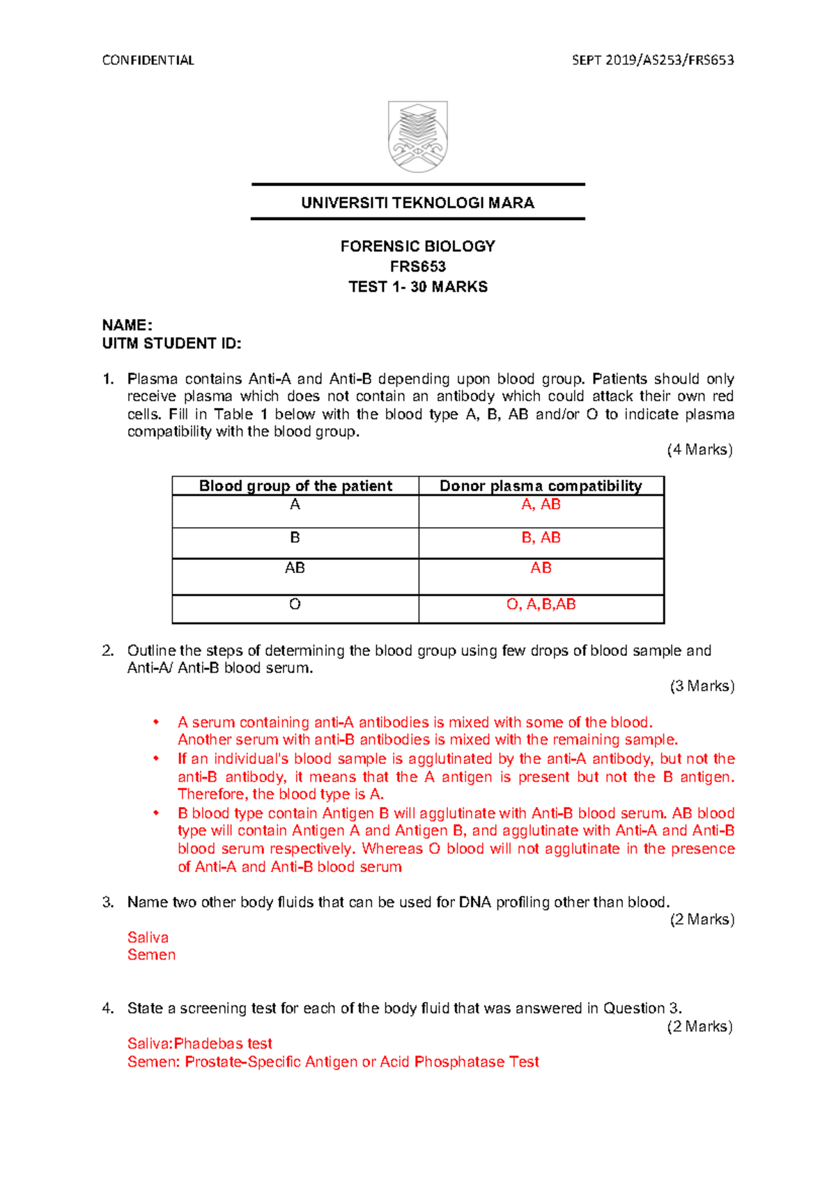 FRS653 TEST 1 Answer Scheme 2019 B - CONFIDENTIAL SEPT 2019/AS253/FRS ...