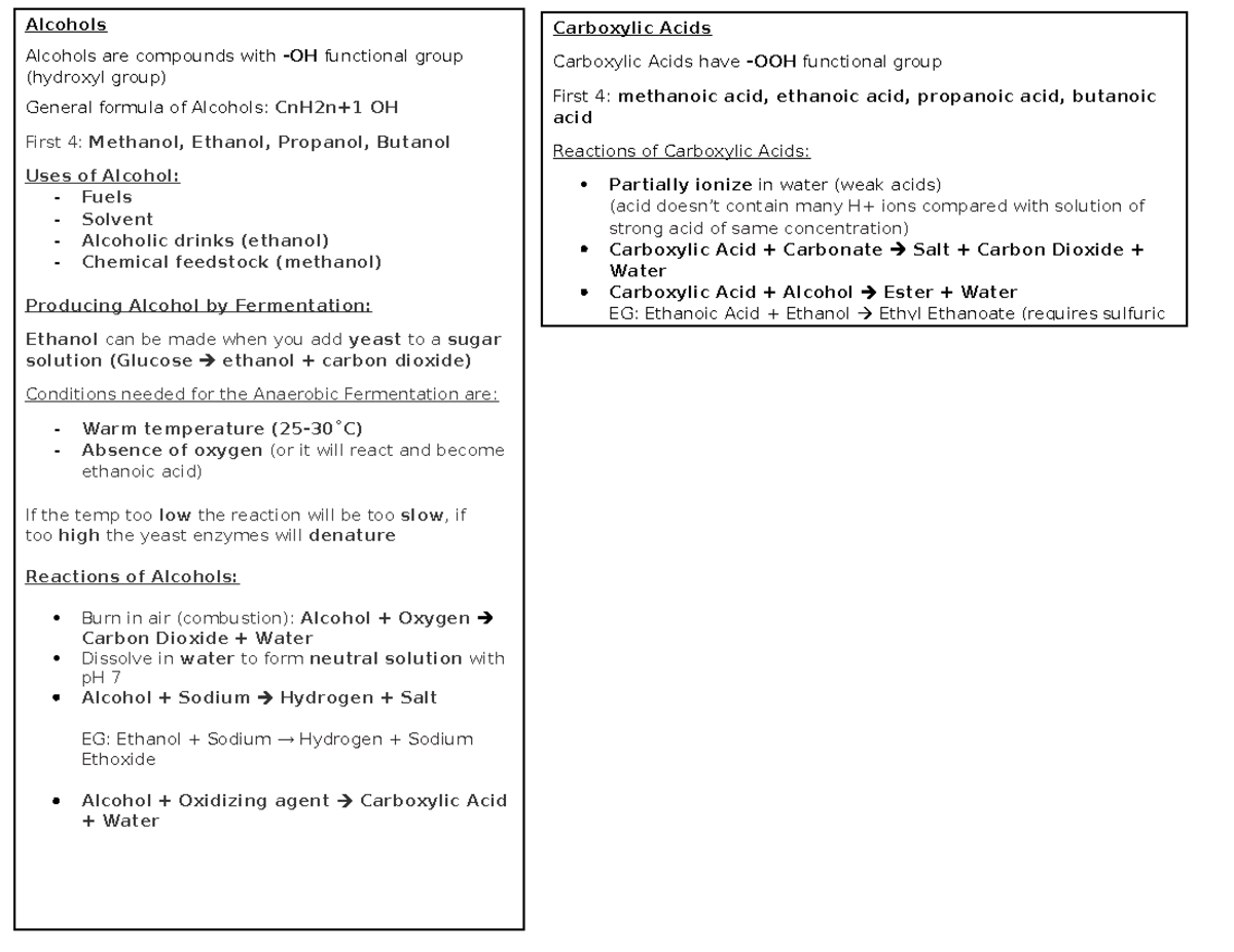 Organic Chemistry - Carboxylic Acids Carboxylic Acids have -OOH ...