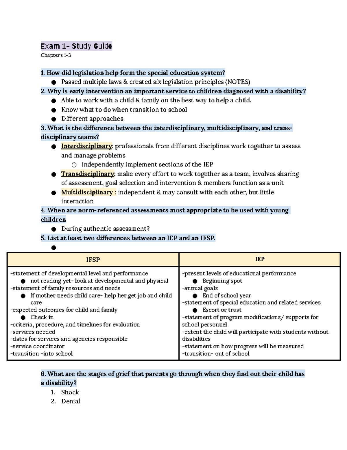 Exam 1 Study Guide - Dr. Ivory - Exam 1- Study Guide Chapters 1- How ...